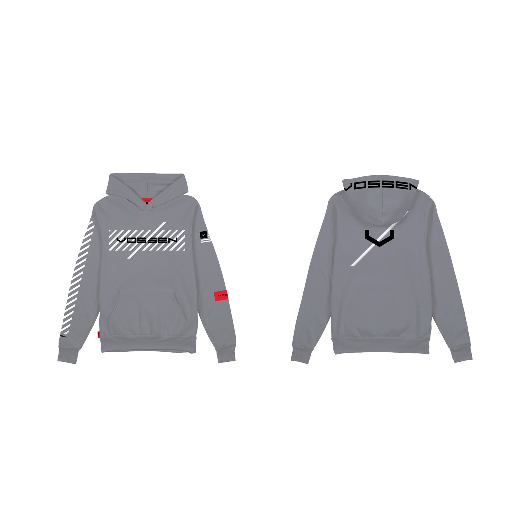 Tech Stripes Hoodie | Grey